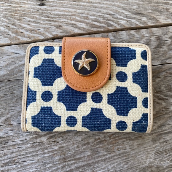 Spartina 449 | Bags | Spartina Linen Leather Wallet | Poshmark